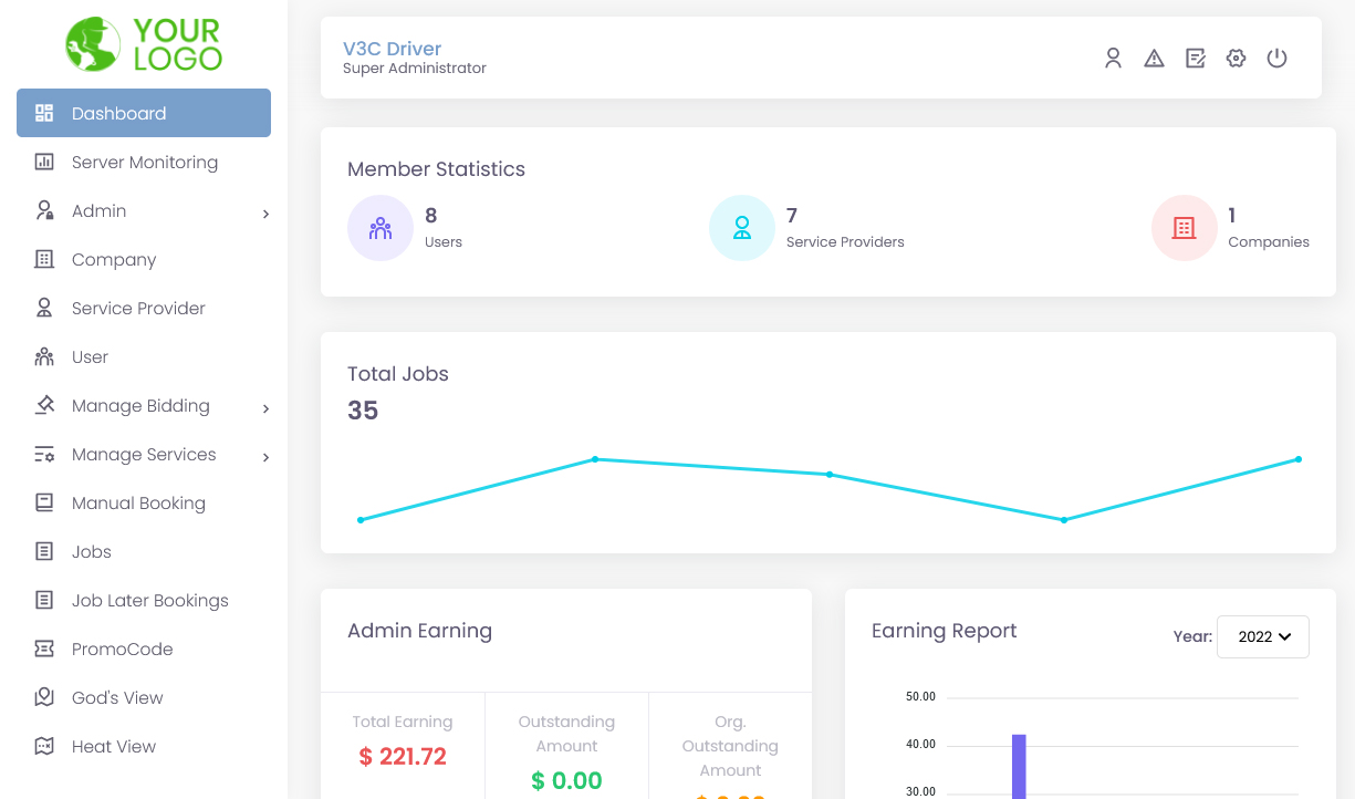 On Demand Service Provider App Website and Admin Panel