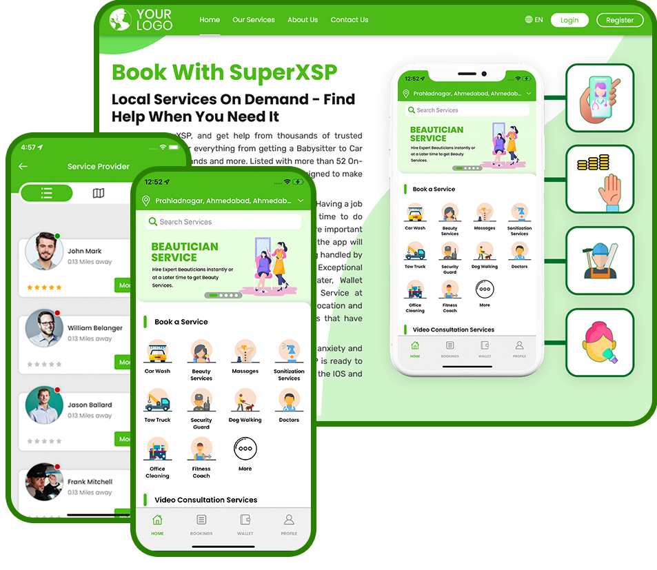 On Demand Service Provider App Website and Admin Panel