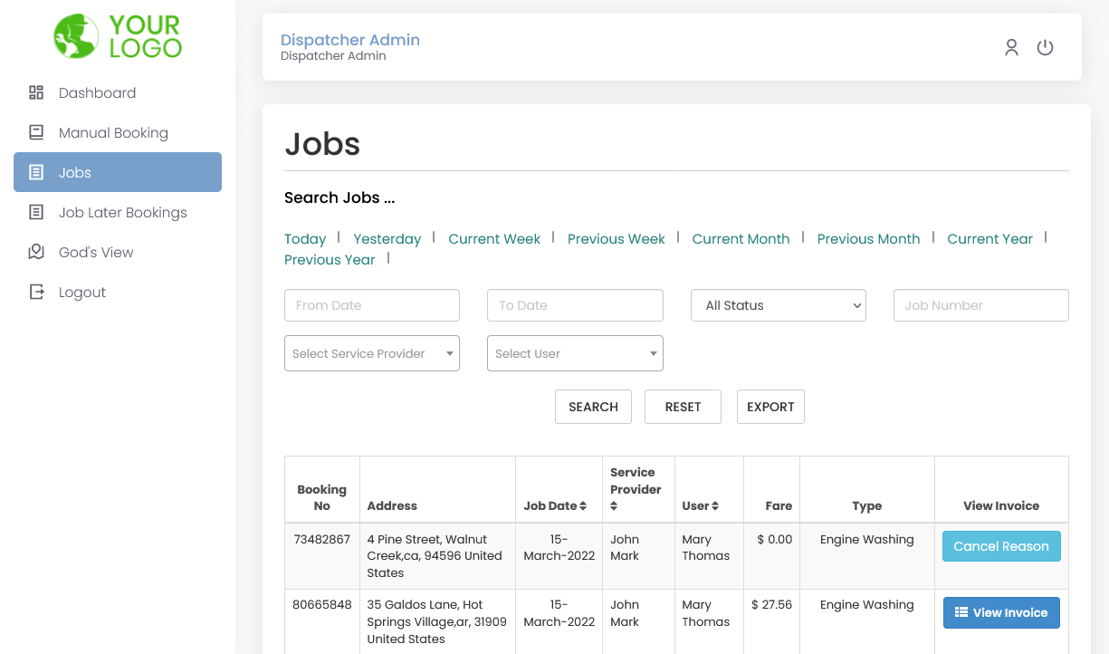 On Demand Service Provider App Website and Admin Panel