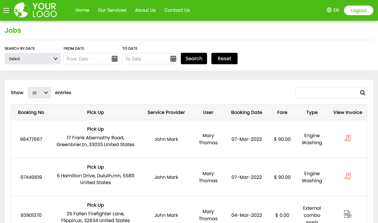 On Demand Service Provider App Website and Admin Panel
