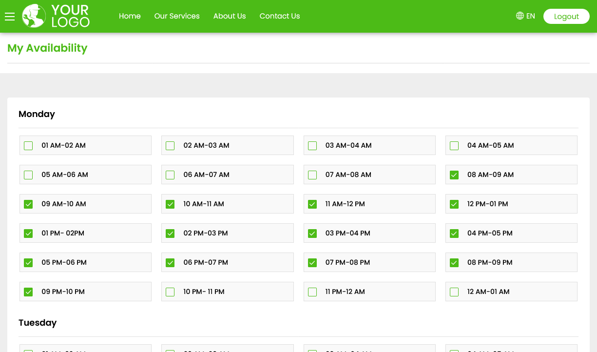 On Demand Service Provider App Website and Admin Panel