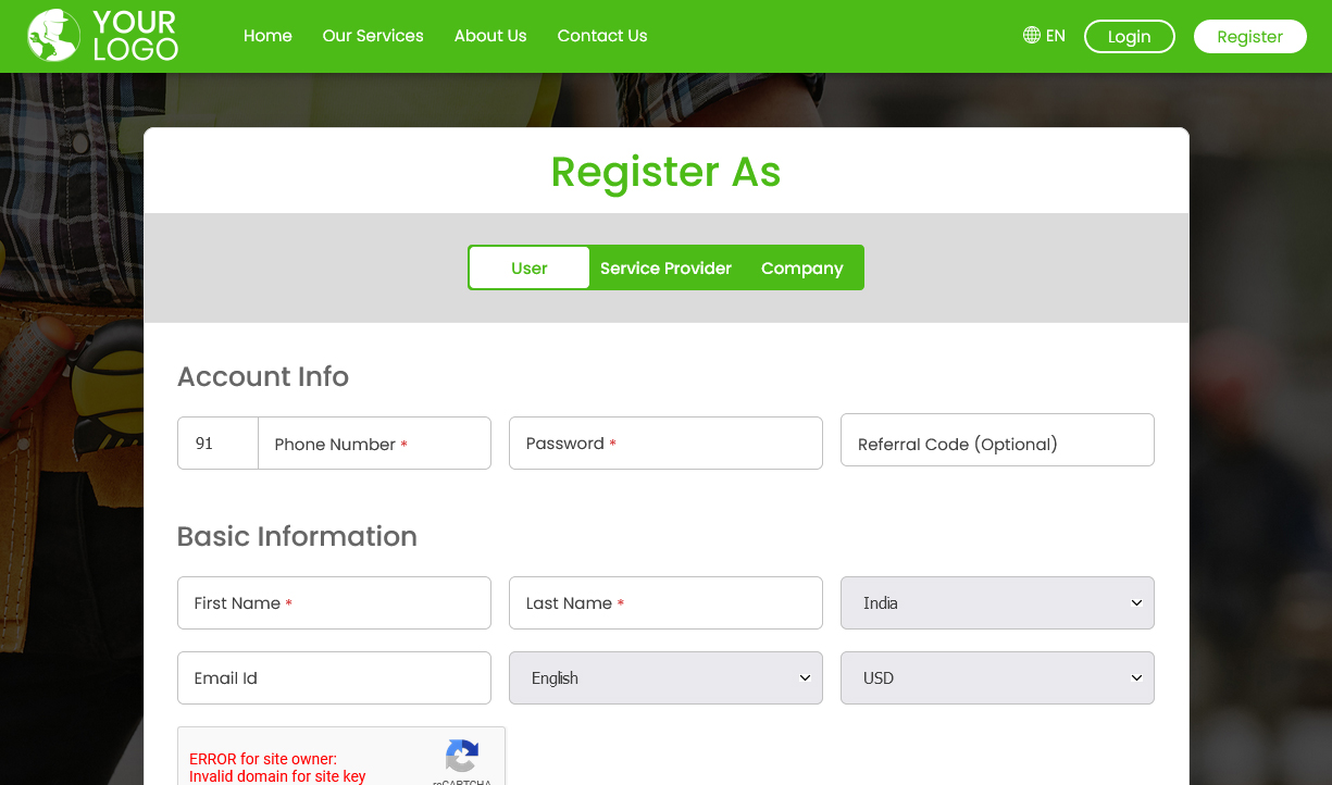 On Demand Service Provider App Website and Admin Panel