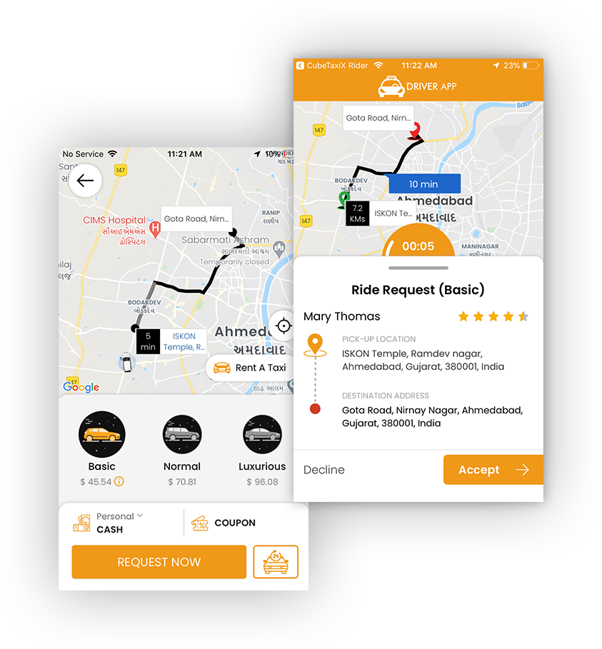 Taxi Booking App, Taxi App Development Company - V3cube
