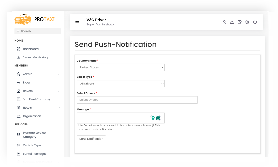 Uber clone admin panel, taxi app admin panel