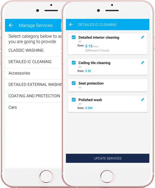 Mobile car wash app, Uber for car wash, car cleaning app, Spiffy clone