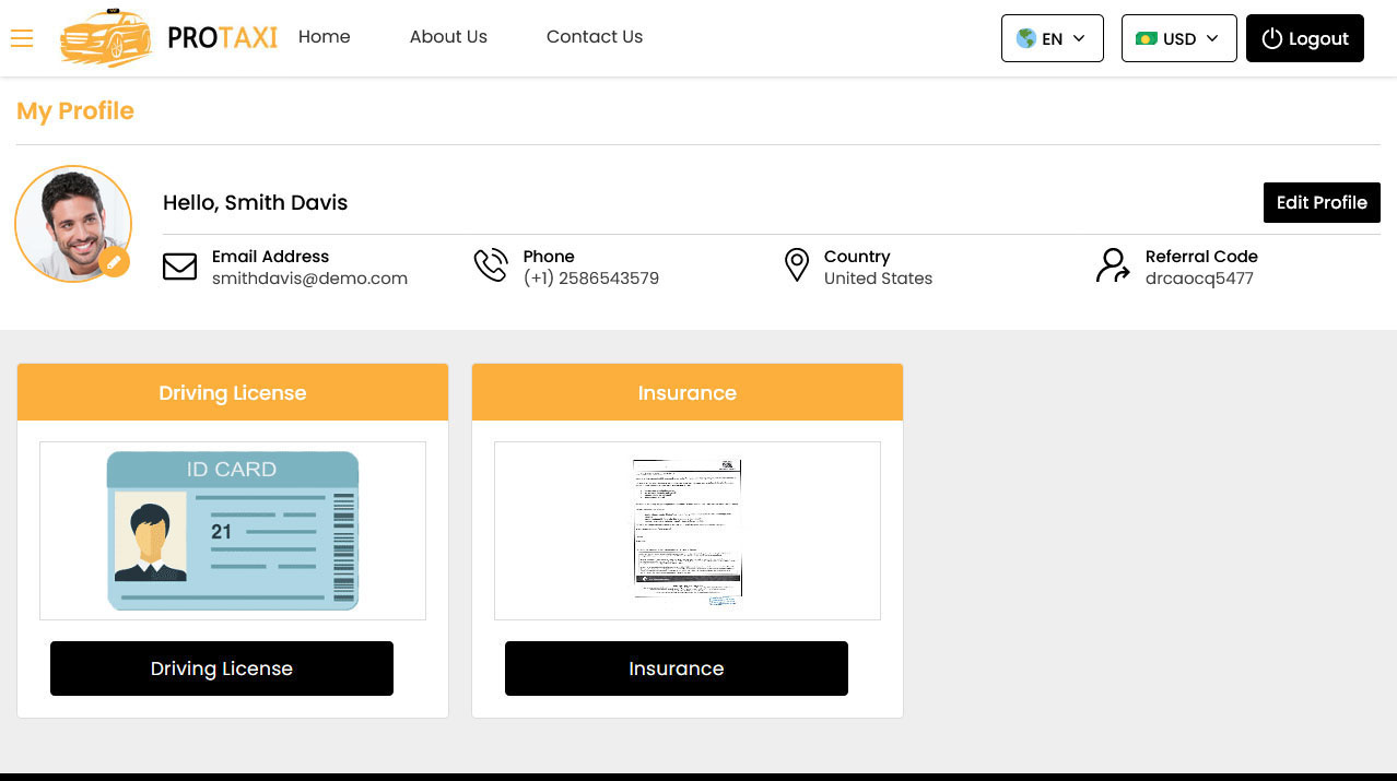 Uber Clone Web Panel | Taxi App Front Panel
